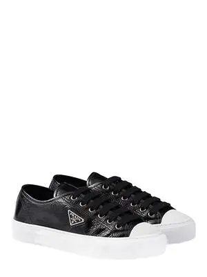 Prada Naplak Patent Leather Sneakers - Black