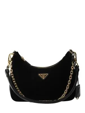 Prada Re-edition Mini Velvet Bag - Black