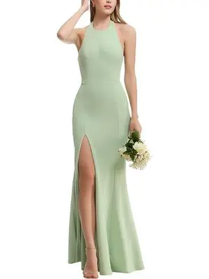 Dress The Population Paige Halter Gown - Sage