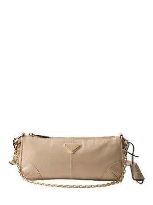 Prada Re-edition 2002 Medium Leather Shoulder Bag - Neutral