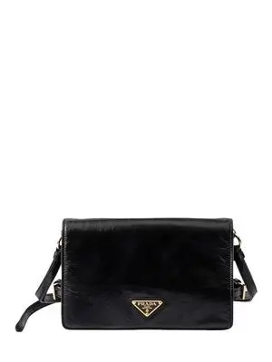 Prada Leather Shoulder Bag Black