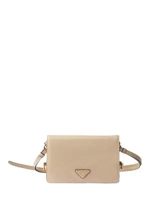 Prada Leather Shoulder Bag Travertine