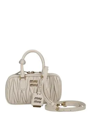 Miu Miu Matelassé Top-handle Bag - White