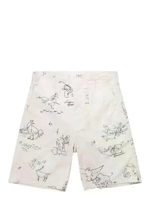 Engineered Garments Graphic-print Cotton Shorts - Neutrals