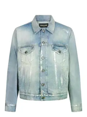 Roberto Cavalli Distressed Denim Jacket - Blue
