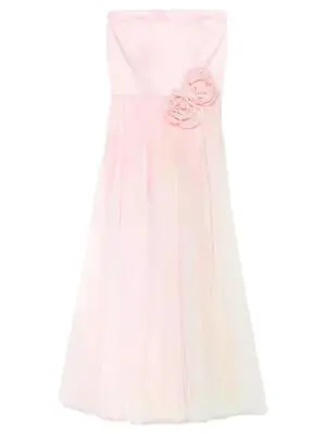 PARLOR Floral-appliqué Gown - Pink