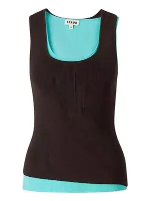 Staud Jersey Tank Top - Brown