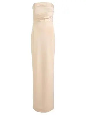 Solace London Afra Strapless Stretch-Crepe Gown Cream