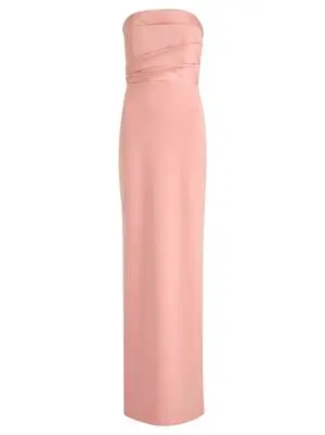 Solace London Afra Strapless Stretch-Crepe Gown Light Pink