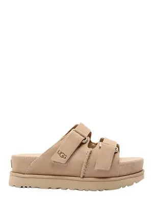 UGG Goldenstar Suede Flatform Sliders - Sand