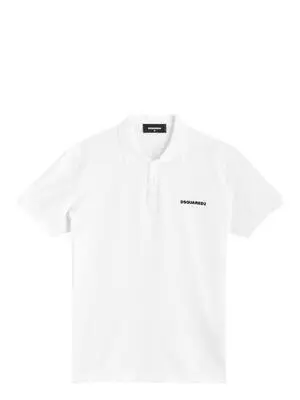 Dsquared2 Logo Piqué Cotton Polo Shirt - White