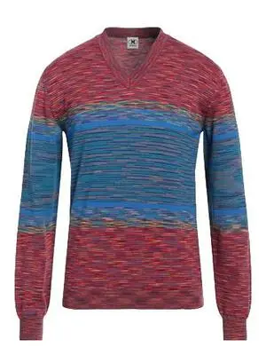 Missoni Wool V-Neck Lightweight Knit Sweater Red