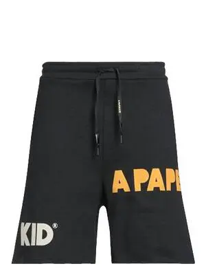 A PAPER KID Athletic French Terry Shorts - Black