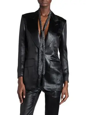TOM FORD BIANCA Single-Breasted Liquid Satin Blazer
