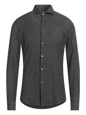DANIELE ALESSANDRINI Denim Shirt Charcoal Size Cotton, Elastane - Grey