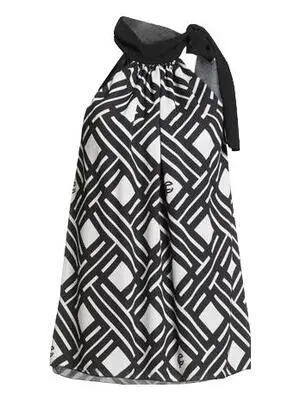 CRISTINAEFFE Geometric-print Crepe Top - Black