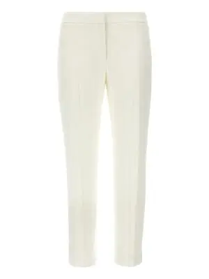 Alexander McQueen Crepe Straight Pants - White