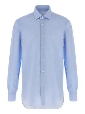 BARBA NAPOLI Honeycomb Shirt - Light Blue