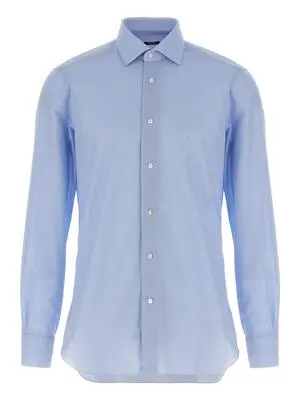 BARBA NAPOLI Honeycomb Shirt - Light Blue