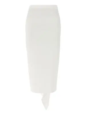 THELATEST Longuette Stretch Cotton Skirt - White