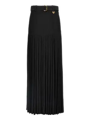 Burberry Long Pleated Skirt - Black