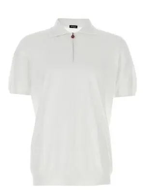 Kiton Honeycomb Polo Shirt - White