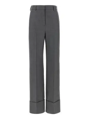 Valentino Garavani Wool Wide Leg Pants - Gray