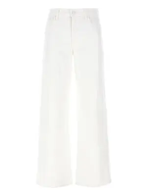 MOTHER The Spinner Zip Sneak Jeans - White