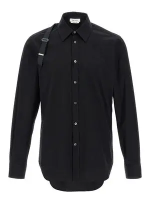 Alexander McQueen Harness Cotton Poplin Shirt - Black