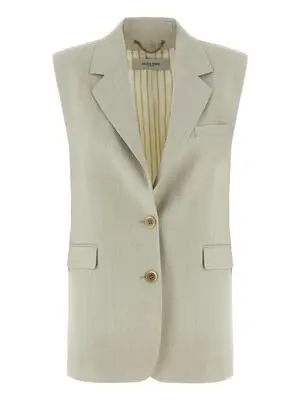 GOLDEN GOOSE Nicole' Single-breasted Vest - Beige