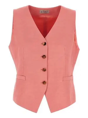 Alberto Biani Linen Viscose Vest - Pink
