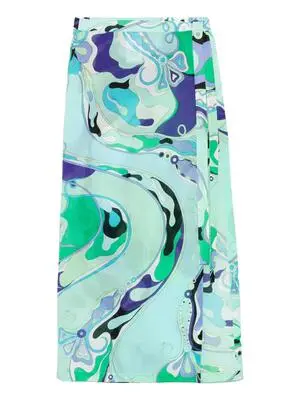 Emilio Pucci Printed Midi Skirt - Green