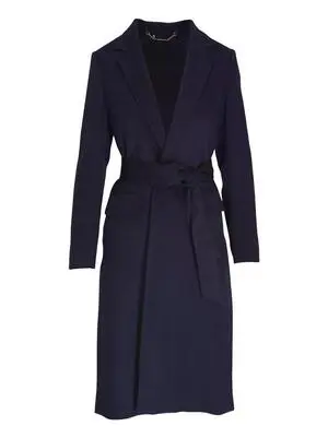 Kiton Belted Trench Coat - Blue