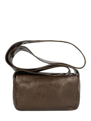 Jeffrey Campbell Jeffrey Campbell Boxed-Up Leather Crossbody Bag Brown