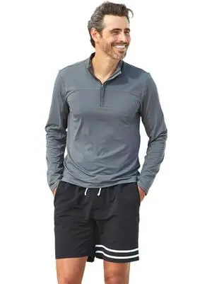 CABANA LIFE Cabana Life Sport Zip Top Grey