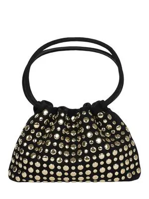 Jeffrey Campbell Jeffrey Campbell Lil-Brat Leather Handbag Black Suede Gold