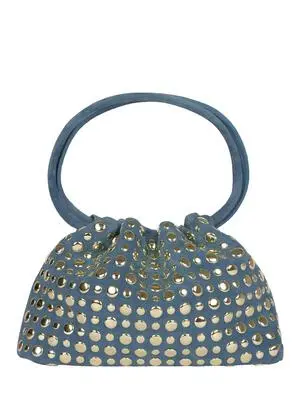Jeffrey Campbell Jeffrey Campbell Lil-Brat Leather Handbag Blue Suede Gold