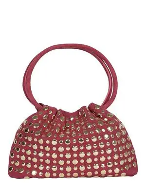 Jeffrey Campbell Jeffrey Campbell Lil-Brat Leather Handbag Deep Rose Suede Gold