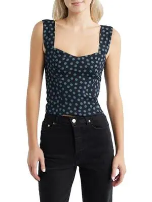 REFORMATION Hester Crepe Top - Cosmic Dot