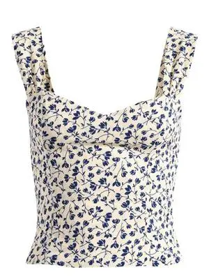 REFORMATION Hester Crepe Top Mykonos