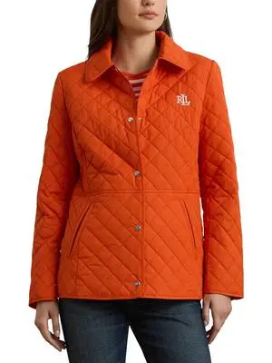 Ralph Lauren Lauren Ralph Lauren Diamond Quilted Jacket Orange Lily