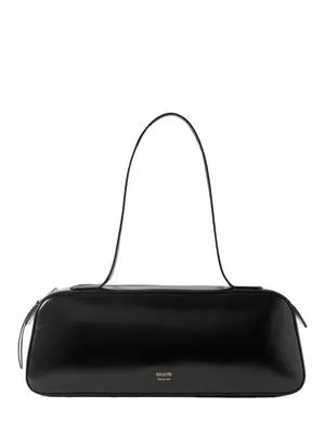 Khaite Simona Glossed-leather Shoulder Bag - Black