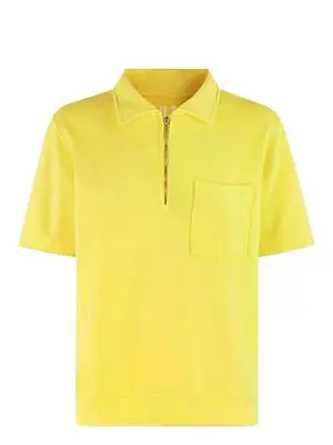 FORTELA Zip-detail Polo Top - Yellow