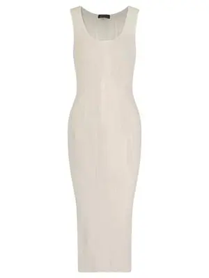Armani Exchange Ribbed Maxi Dress - Neutrals