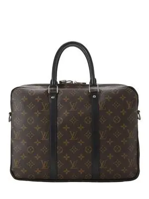 LOUIS VUITTON Monogram Macassar Porte Documents-voyage - Brown