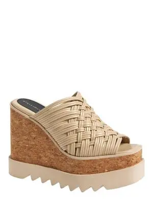 Stella McCartney Sneak-elyse Platform Wedge Sandal - Ecru