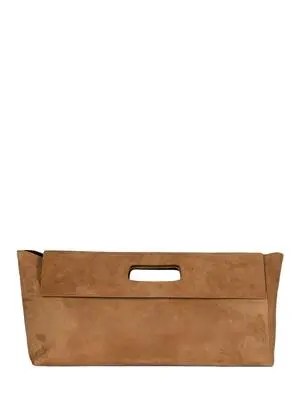 Jeffrey Campbell Toolbox Leather Clutch - Tan Suede