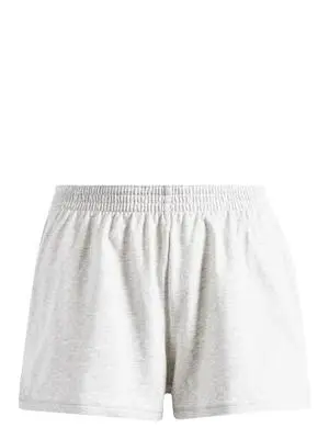 SKIMS SKIMS Foldover Cotton Blend Jersey Shorts Light Heather Grey