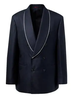 Brunello Cucinelli Silk Tuxedo Jacket - Blue