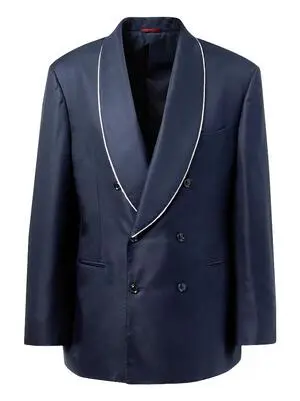 Brunello Cucinelli Silk Tuxedo Jacket - Blue